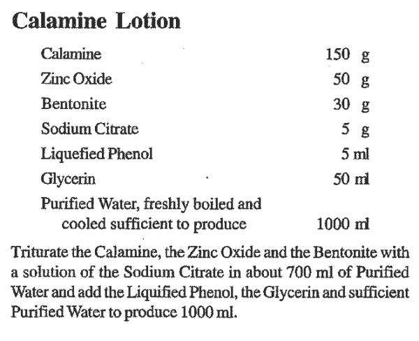 Calamine lotion & Difference between IP, USP & BP Calamine lotion